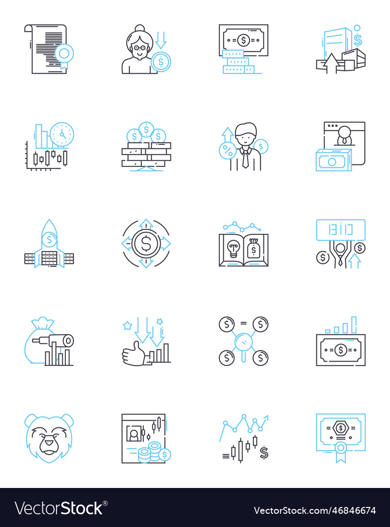 Business intelligence linear icons set analytics Vector Image Business intelligence linear icons set analytics Vector Image