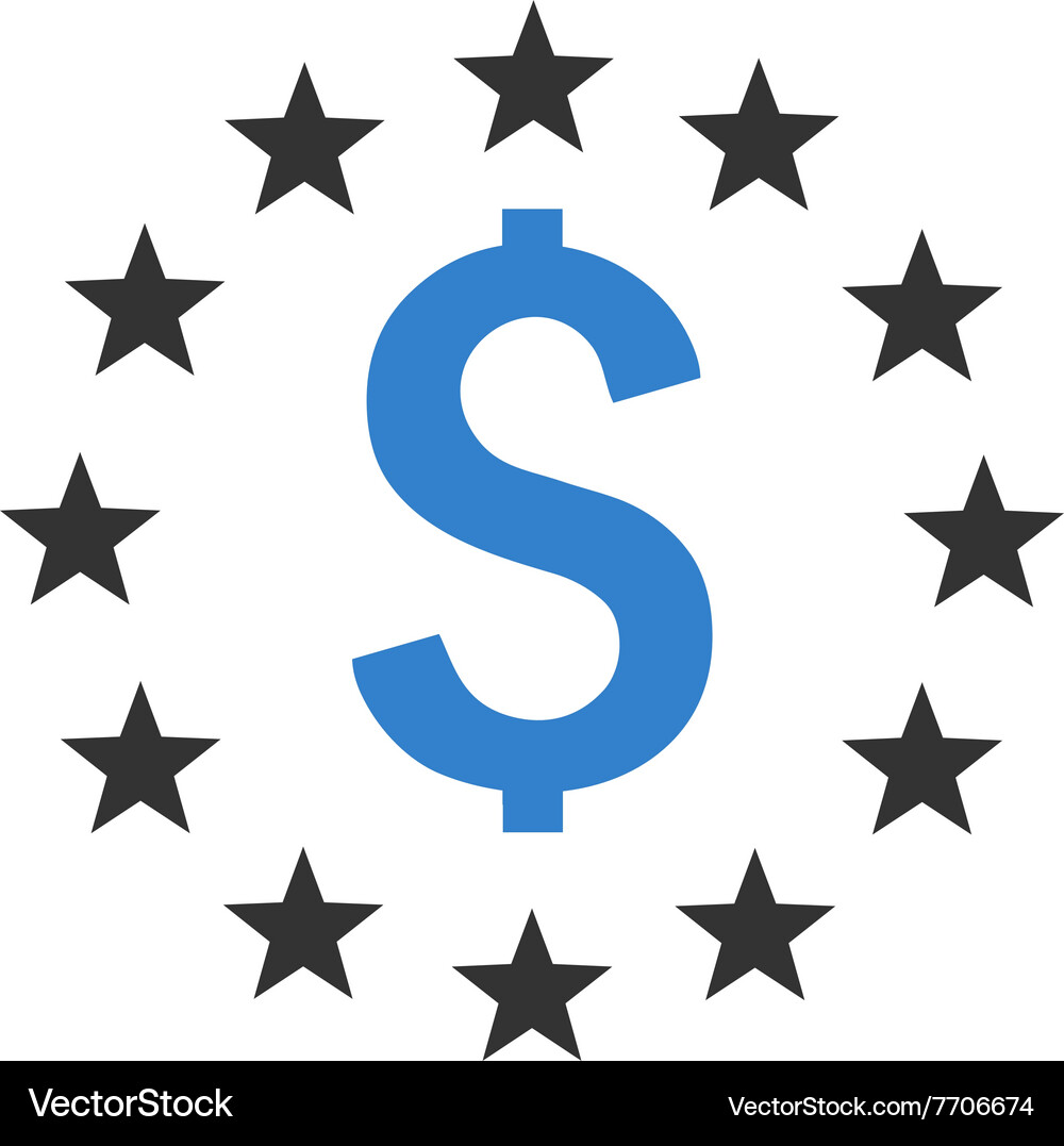 Dollar stars flat icon Royalty Free Vector Image