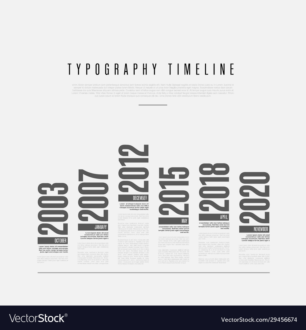 Infographic typography timeline report template Vector Image Infographic typography timeline report template Vector Image