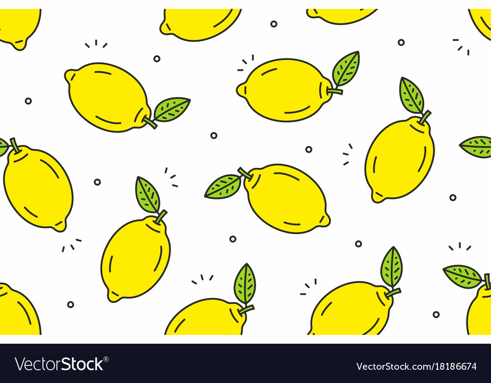 Lemons seamless pattern Royalty Free Vector Image