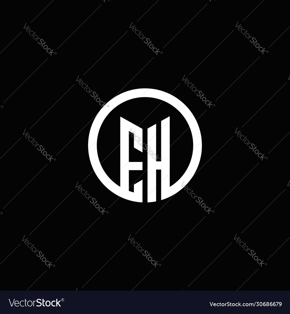 Eh monogram logo isolated with a rotating circle Vector Image