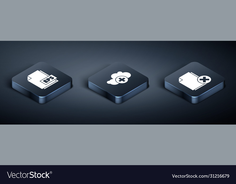 Set isometric eps file document delete file Vector Image Set isometric eps file document delete file Vector Image