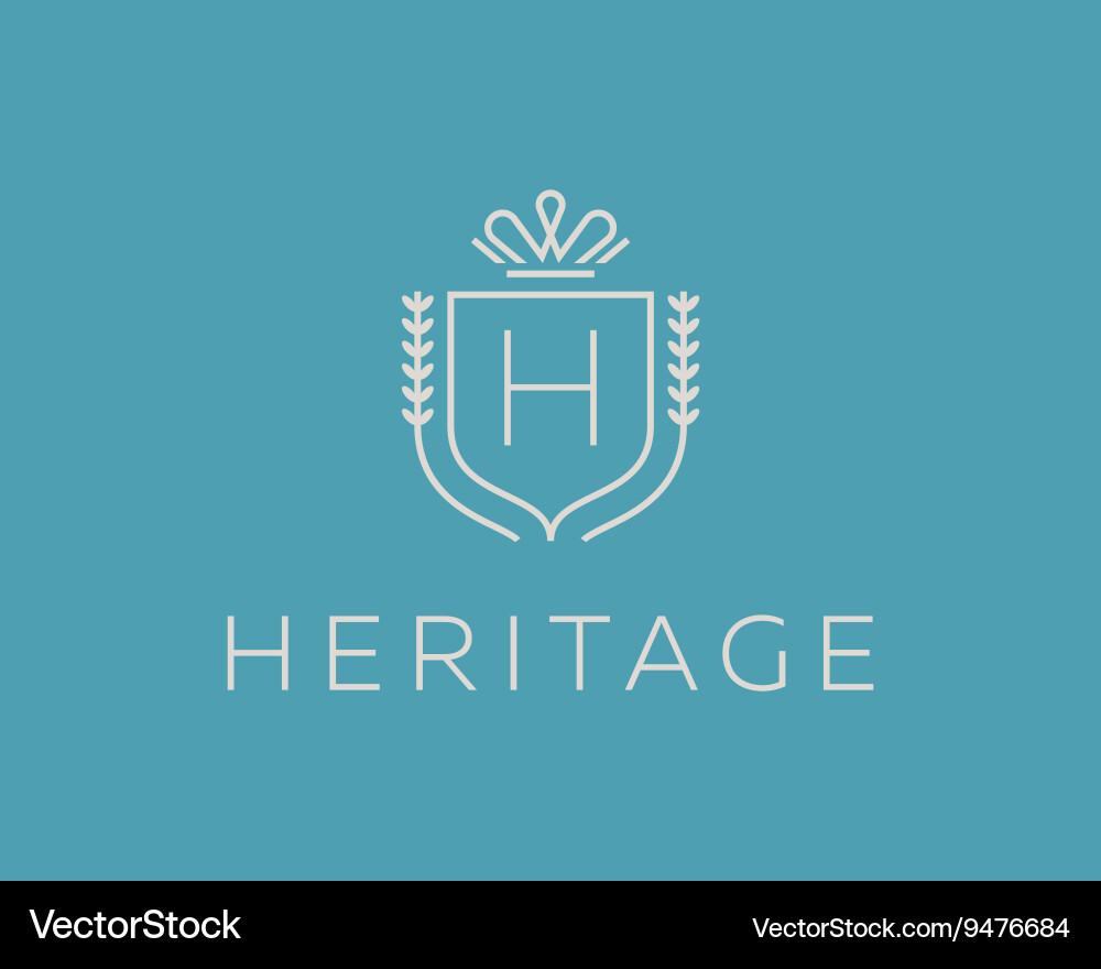 Elegant monogram letter h logotype premium crest Vector Image