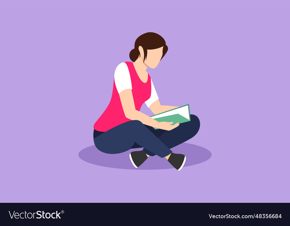 Graphic Flat Design Drawing Young Pretty Female Vector Image