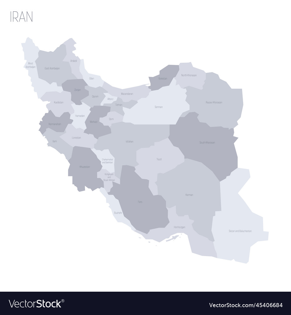 Iran political map of administrative divisions Vector Image