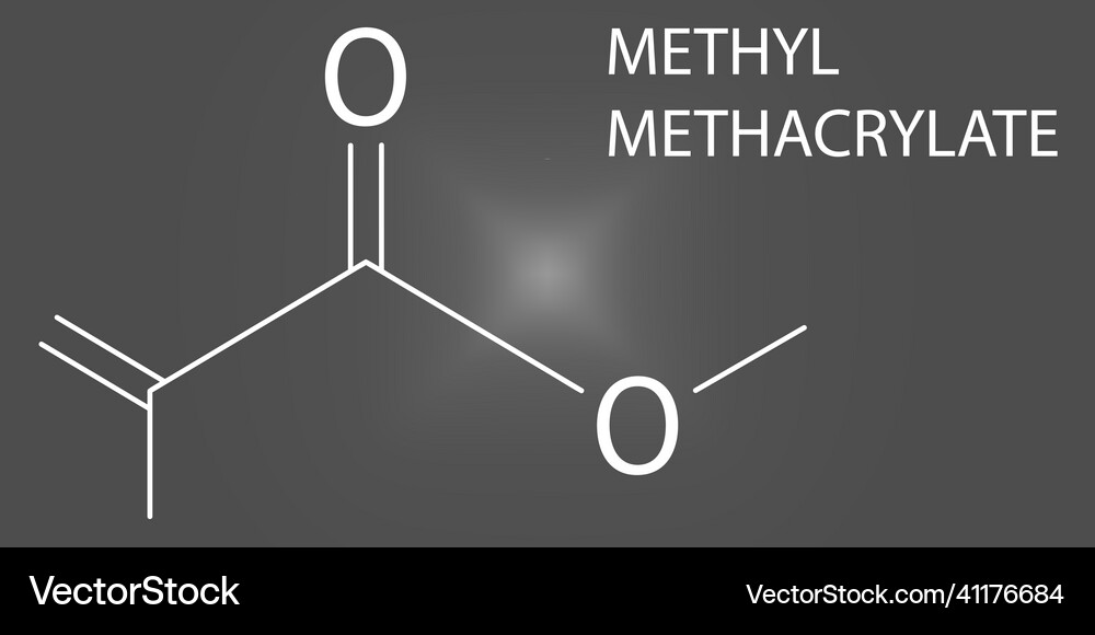 Methyl methacrylate molecule skeletal formula Vector Image