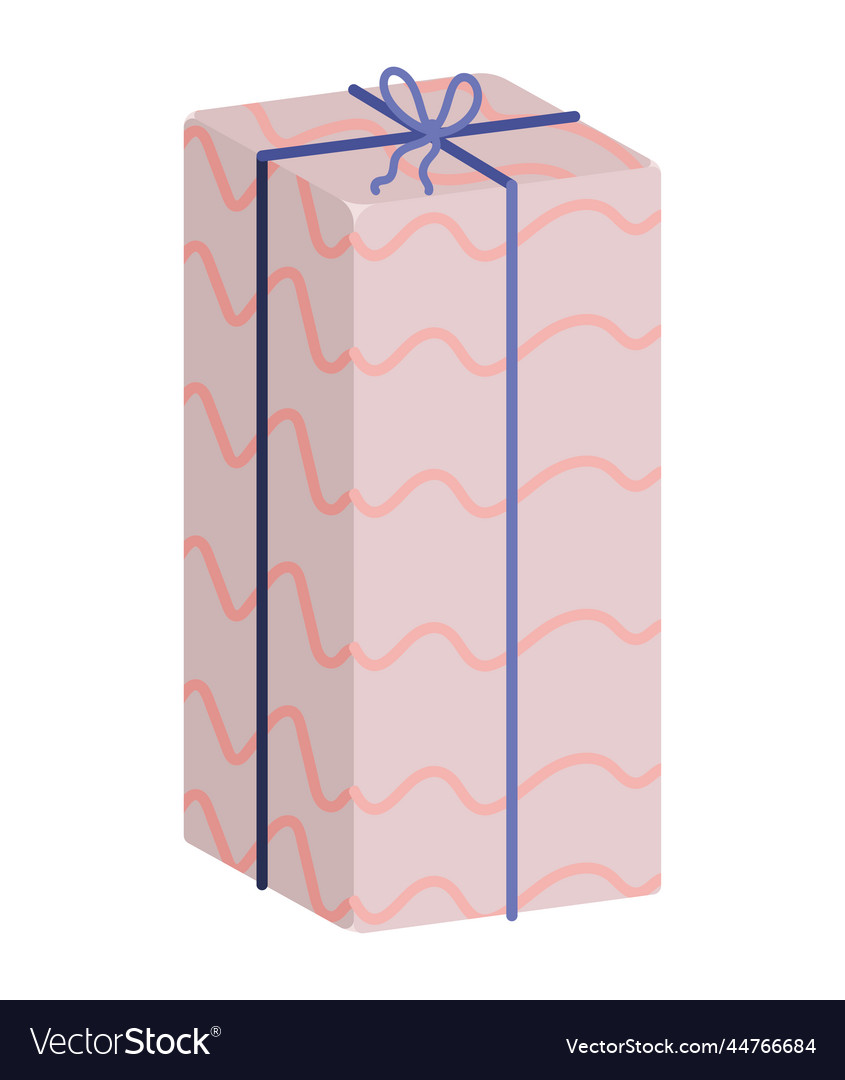 Rectangle gift box present Royalty Free Vector Image