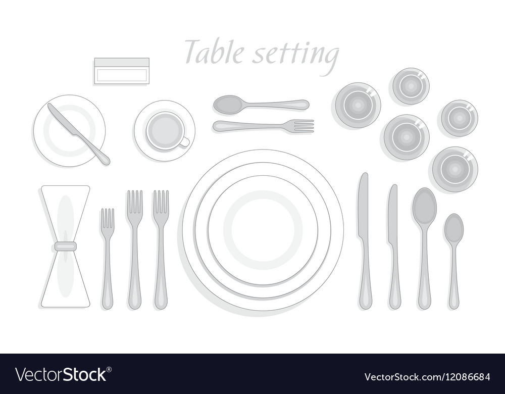 Table setting Royalty Free Vector Image - VectorStock