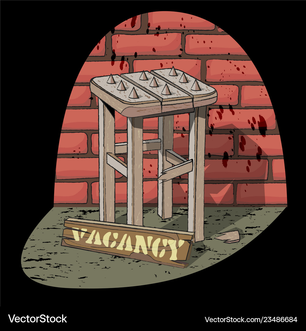 Uncomfortable unoccupied stool vacancy Royalty Free Vector