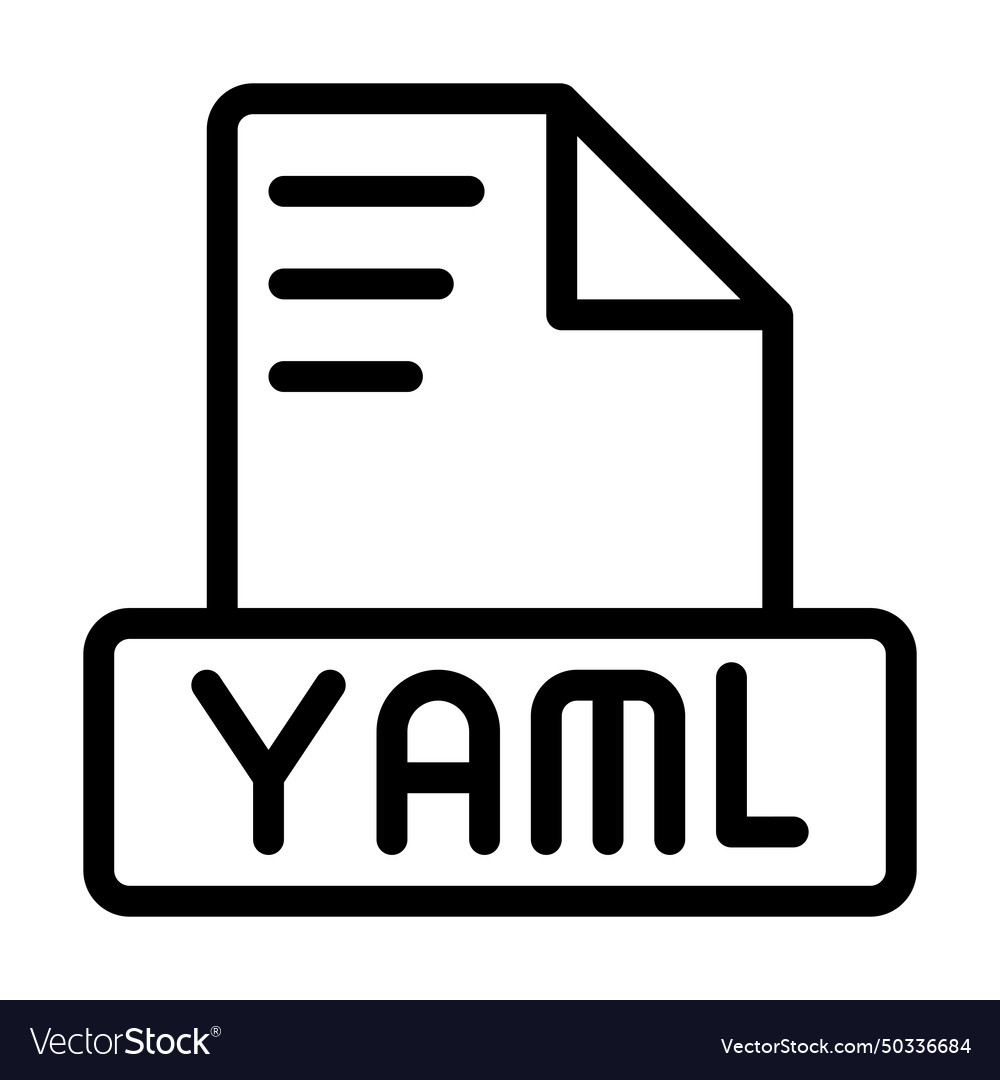 Yaml file icon outline extension icons Royalty Free Vector Yaml file icon outline extension icons Royalty Free Vector