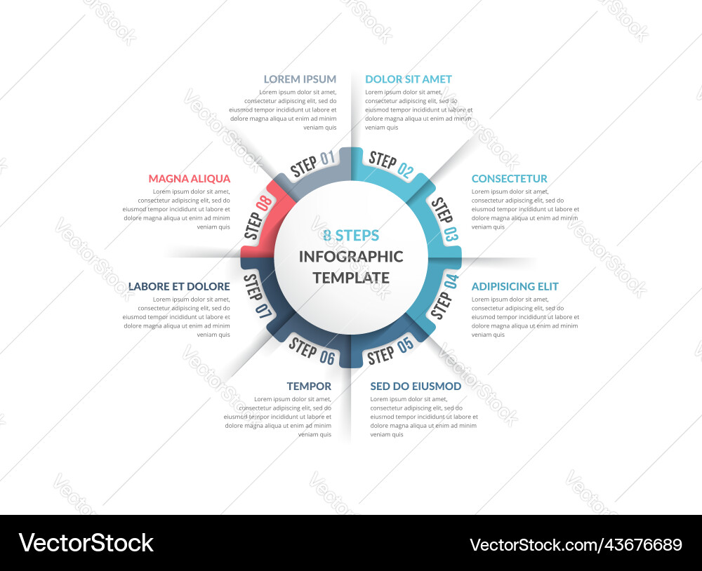 Circle infographics - eight elements Royalty Free Vector
