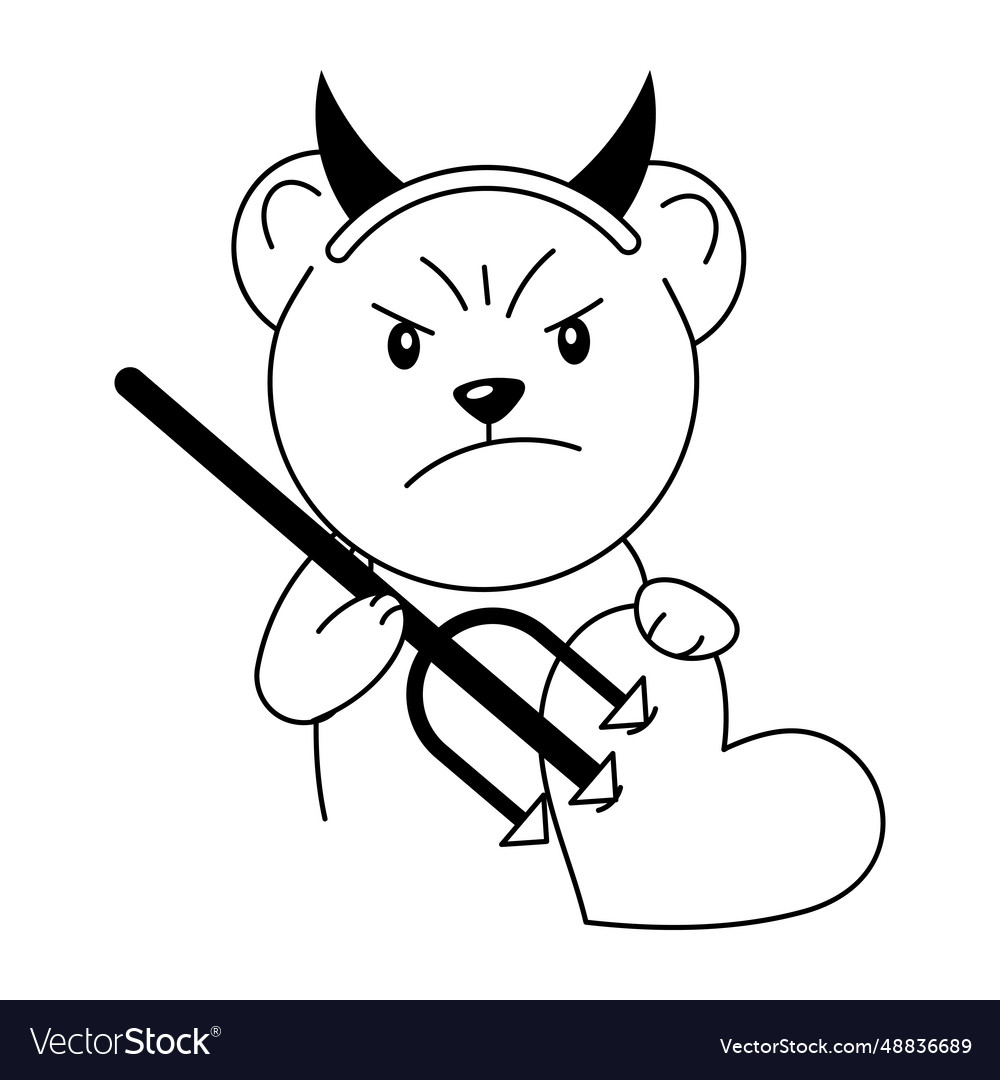 Devil bear Royalty Free Vector Image - VectorStock