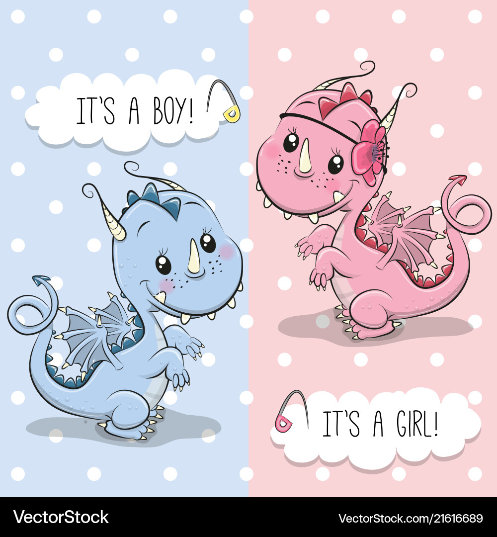 Greeting card with cute dragon Royalty Free Vector Image