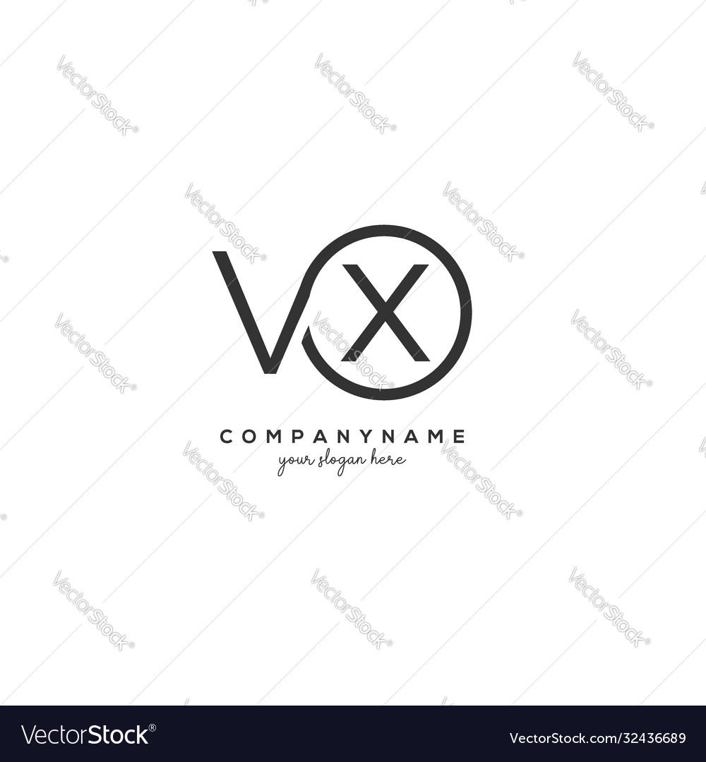 Initial vx letter logo with circle template Vector Image