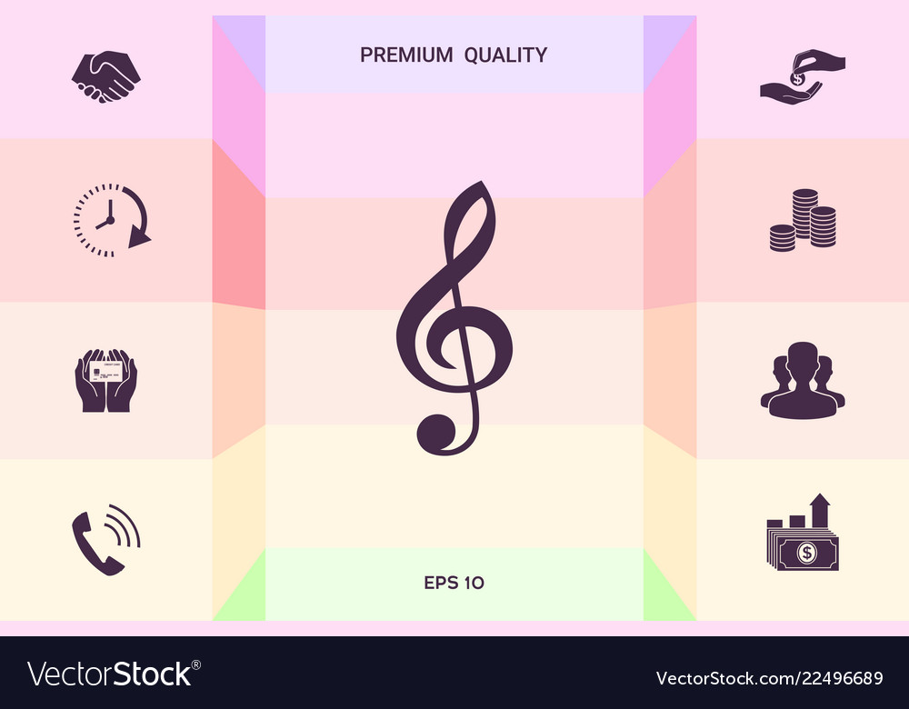 Treble clef icon graphic elements Royalty Free Vector Image