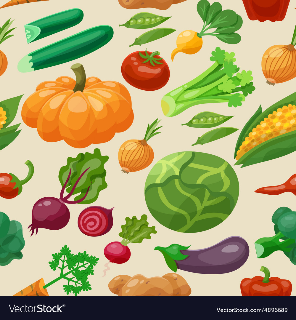 Vegetables Seamless Pattern Royalty Free Vector Image