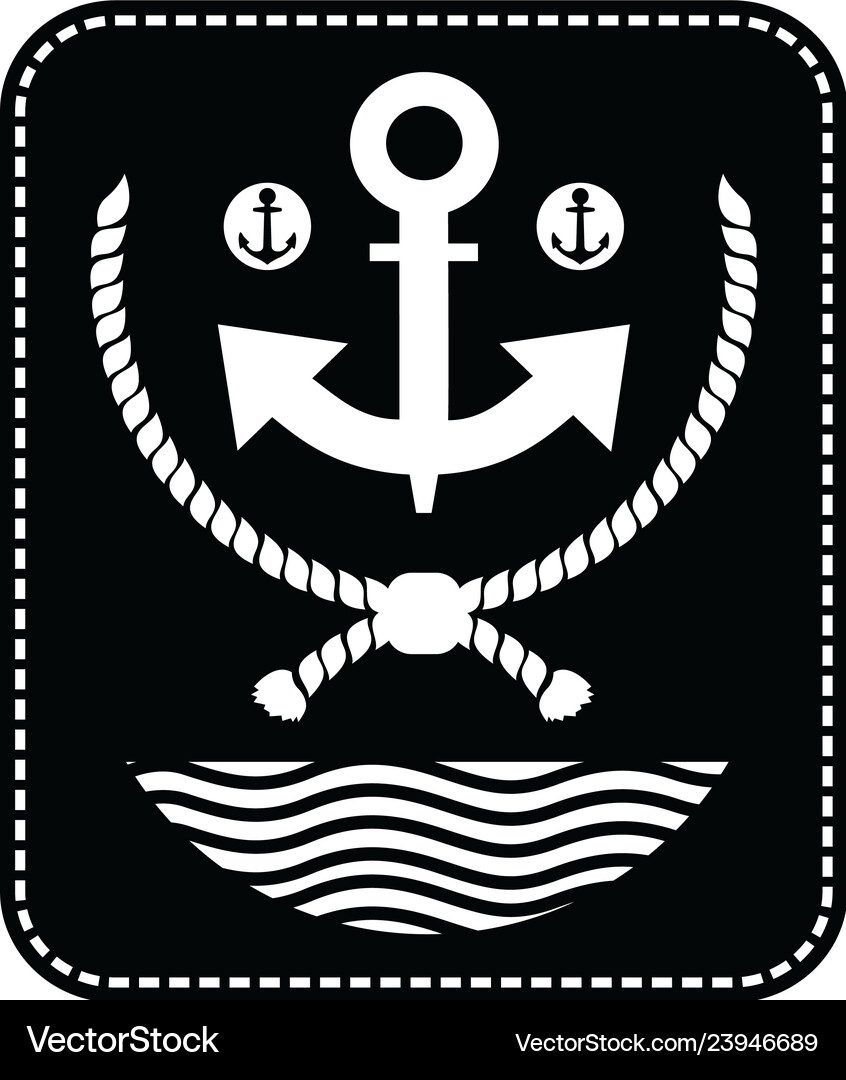 Vintage sailor badge logo design Royalty Free Vector Image