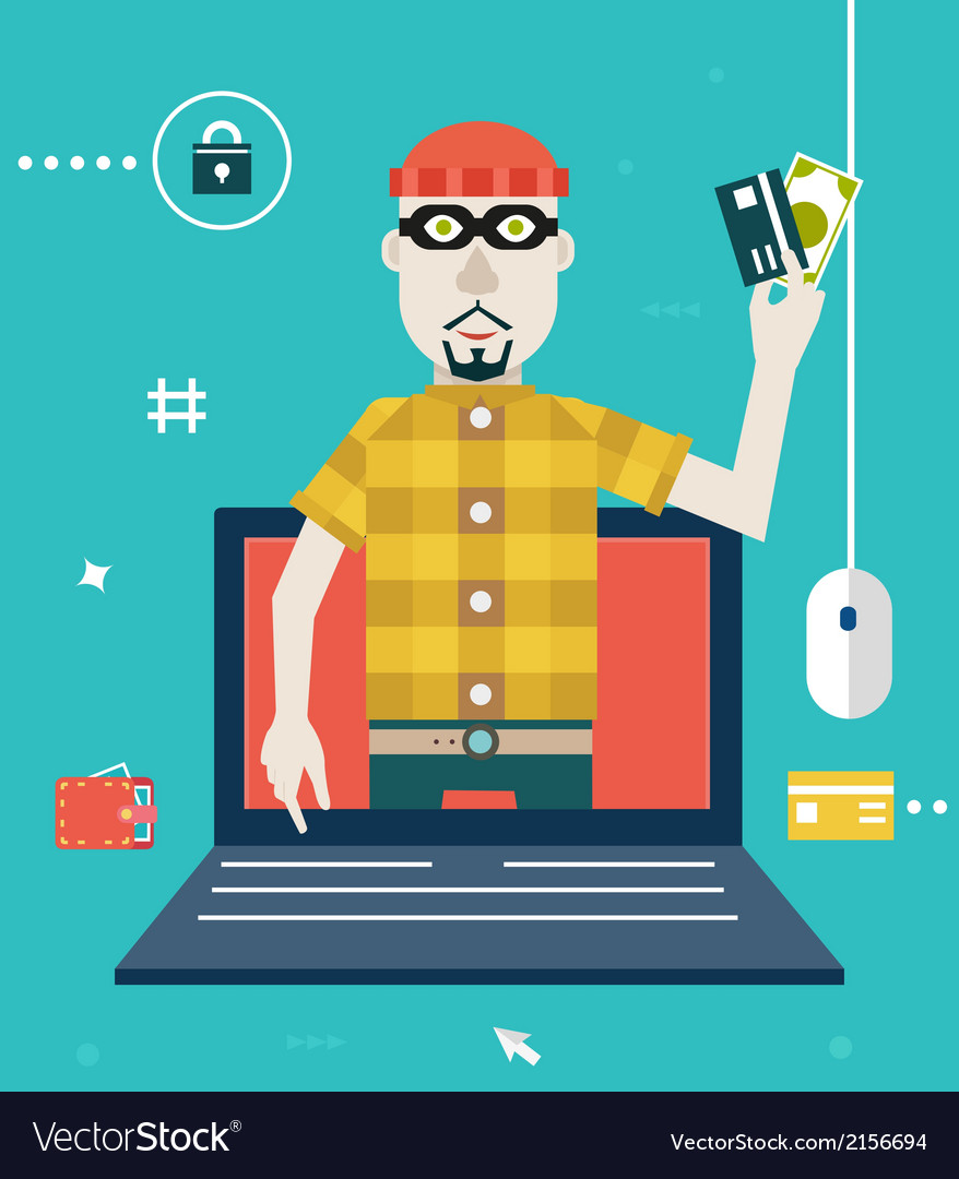 Concept of online fraud Hacking private account Vector Image