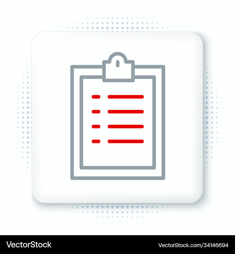 Line clipboard with checklist icon isolated Vector Image
