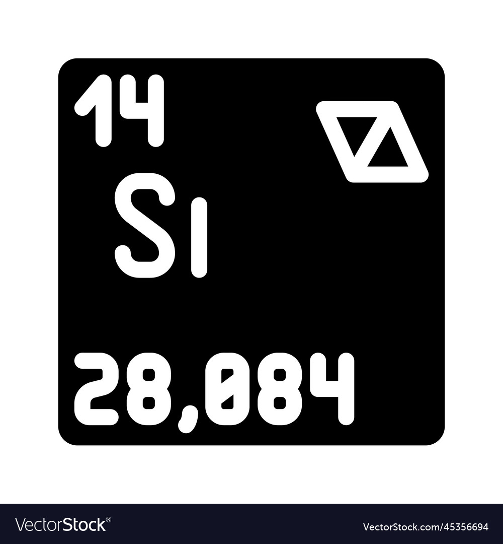 Silicon chemical element glyph icon Royalty Free Vector Silicon chemical element glyph icon Royalty Free Vector