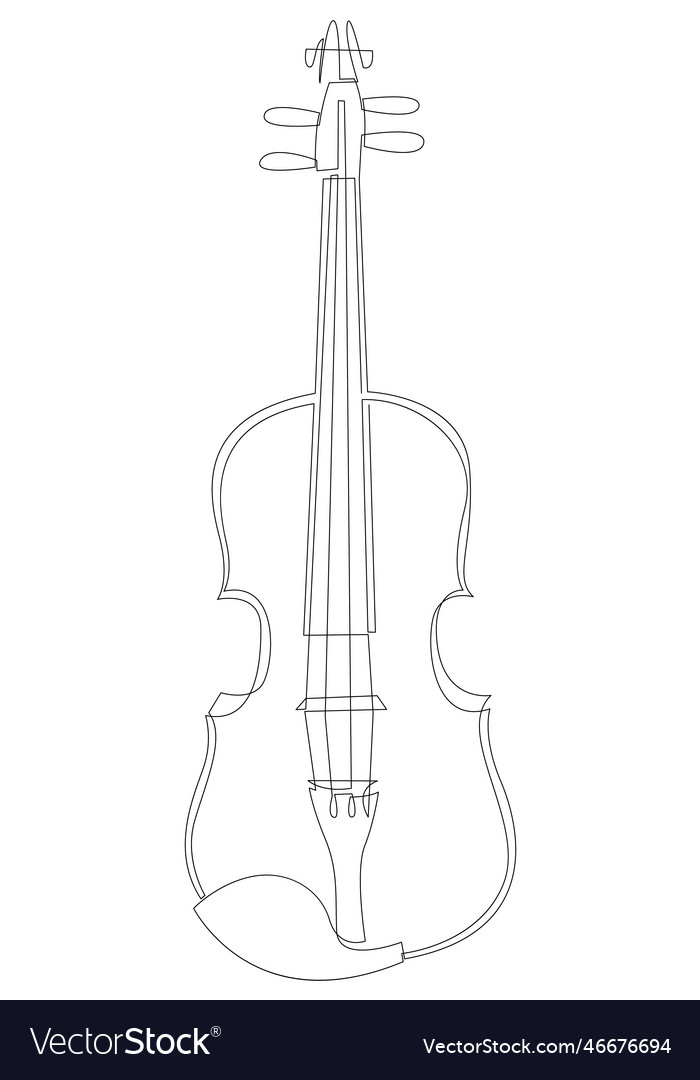 Violin continuous line drawing minimalist design Vector Image Violin continuous line drawing minimalist design Vector Image