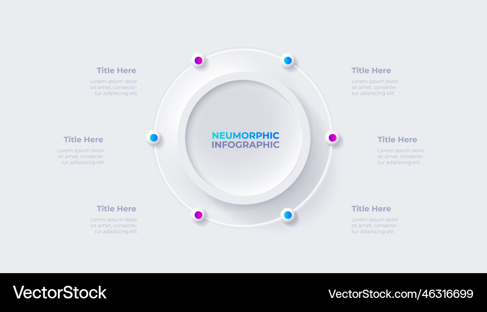 Cycle diagram with 6 options or steps infographic Vector Image