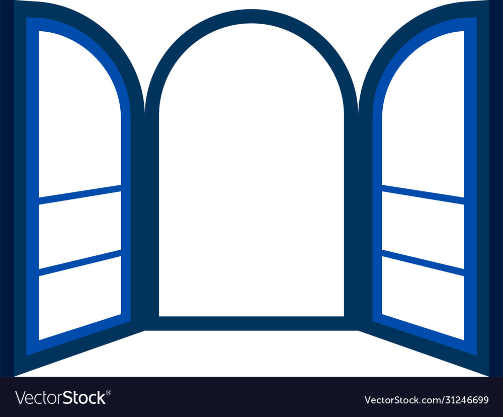 Opened window frame Royalty Free Vector Image - VectorStock