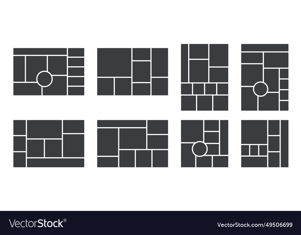 Photo Collage Templates Moodboard Grids Royalty Free Vector