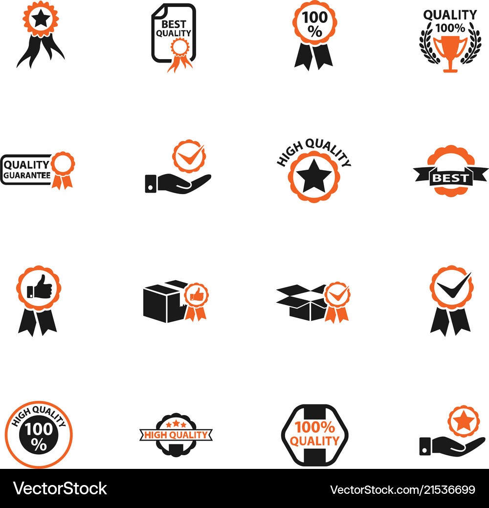 Quality Icon Collection Royalty Free Vector Image