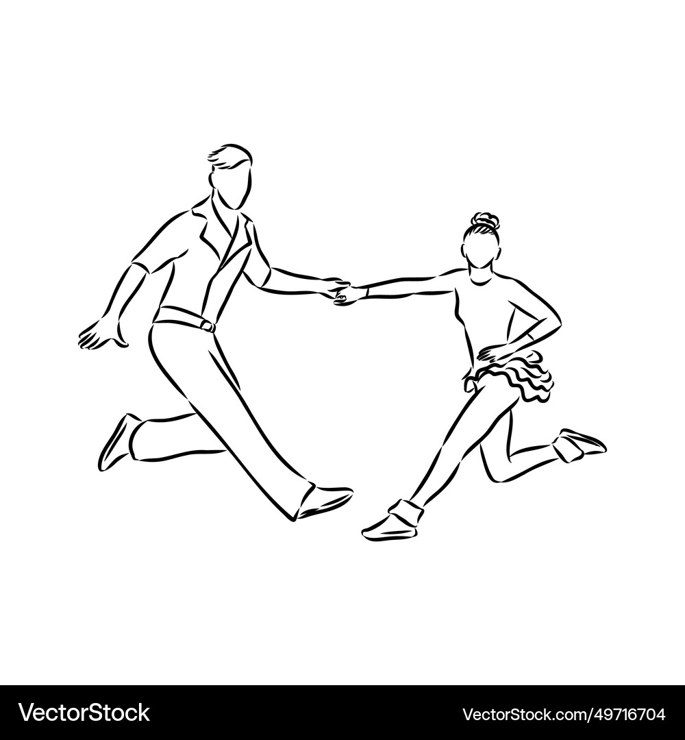 Acrobatic rock dance and roll Royalty Free Vector Image