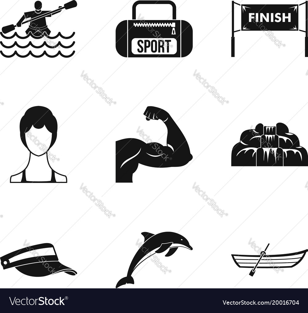 Rafting icons set simple style Royalty Free Vector Image Rafting icons set simple style Royalty Free Vector Image