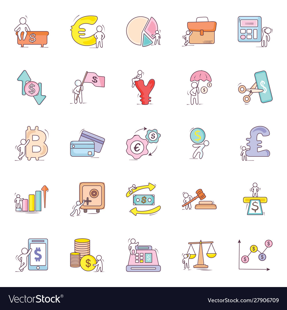 Business and finance flat pack Royalty Free Vector Image