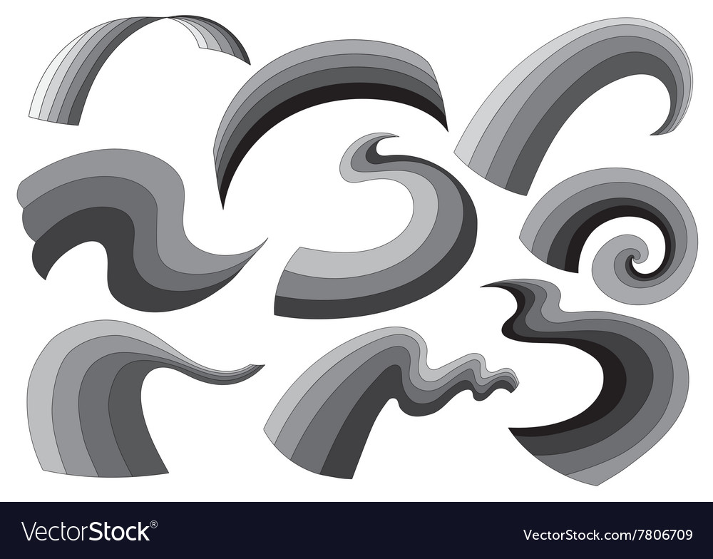 Gray decorative elements Royalty Free Vector Image