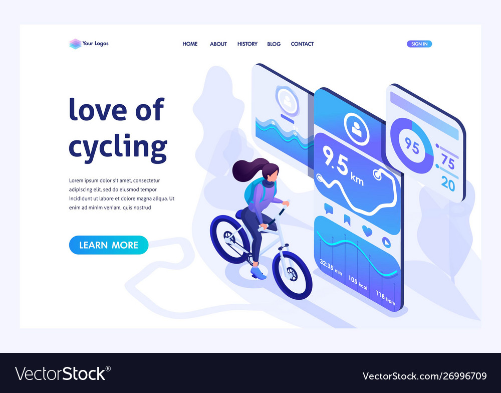 Isometric design concept for landing page Vector Image