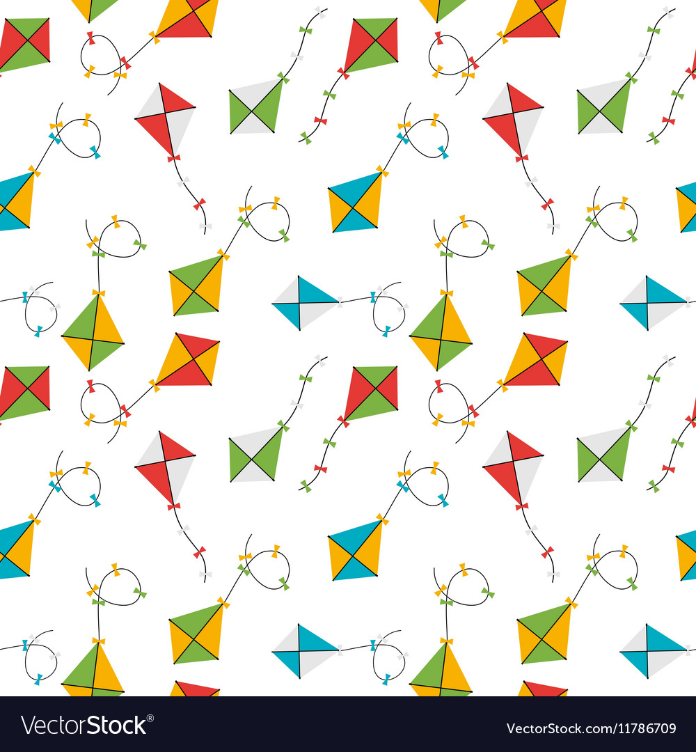 Kite seamless pattern background Royalty Free Vector Image