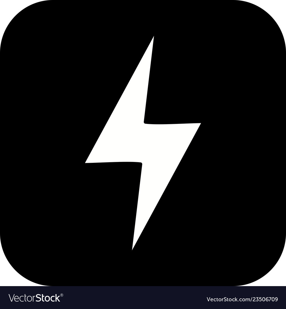 Lightning button icon Royalty Free Vector Image
