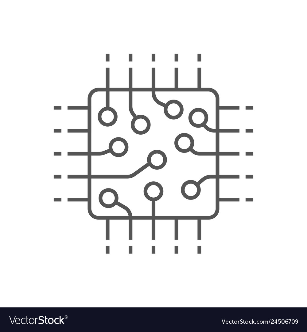 Processor icon cpu gpu chip technology Royalty Free Vector