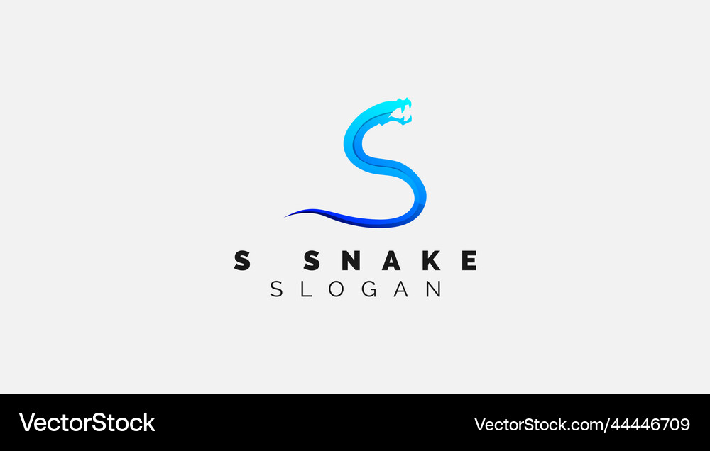 Snake letter s gradient logo design Royalty Free Vector