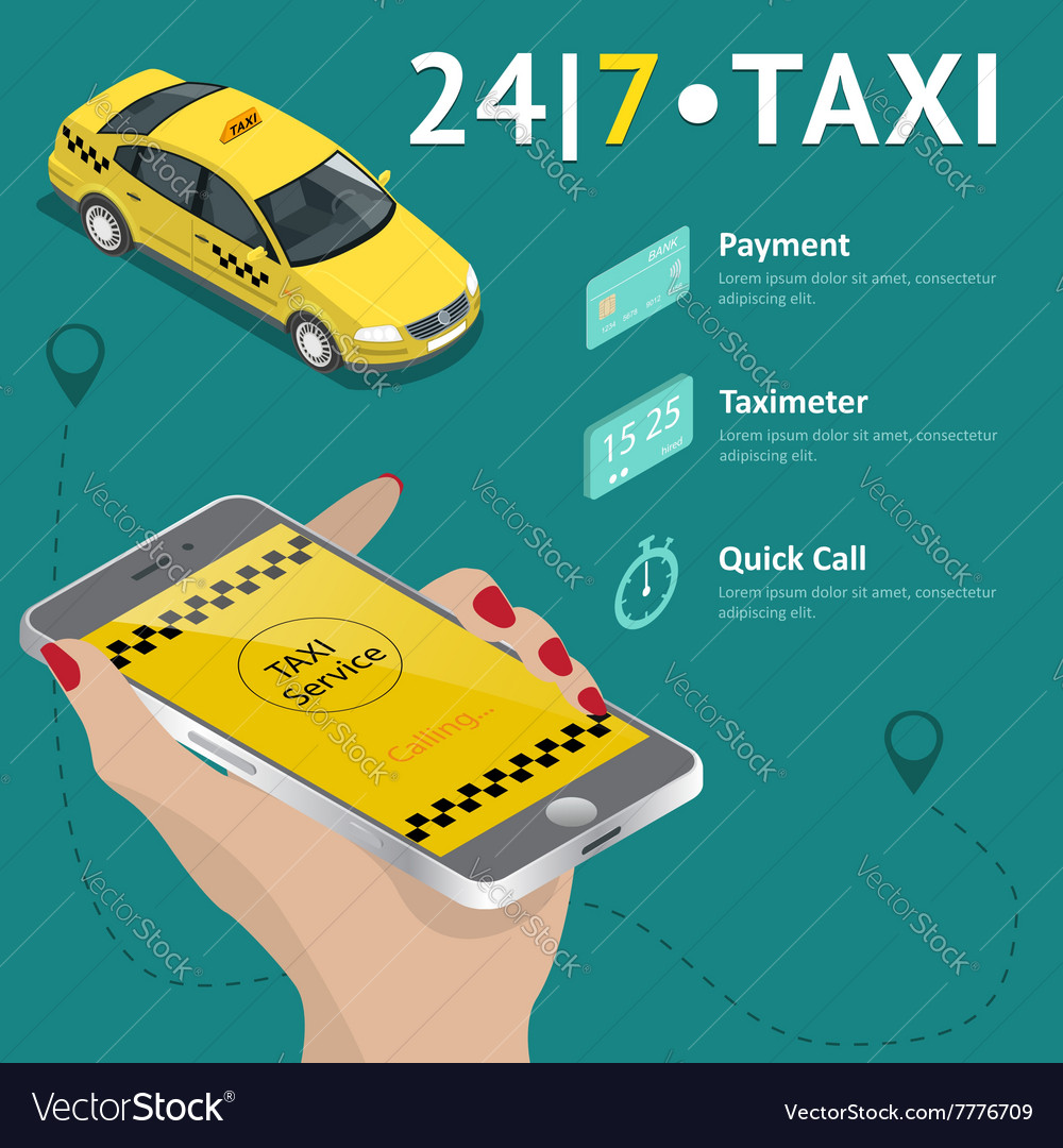 Taxi service Taxi mobile app template set Vector Image Taxi service Taxi mobile app template set Vector Image