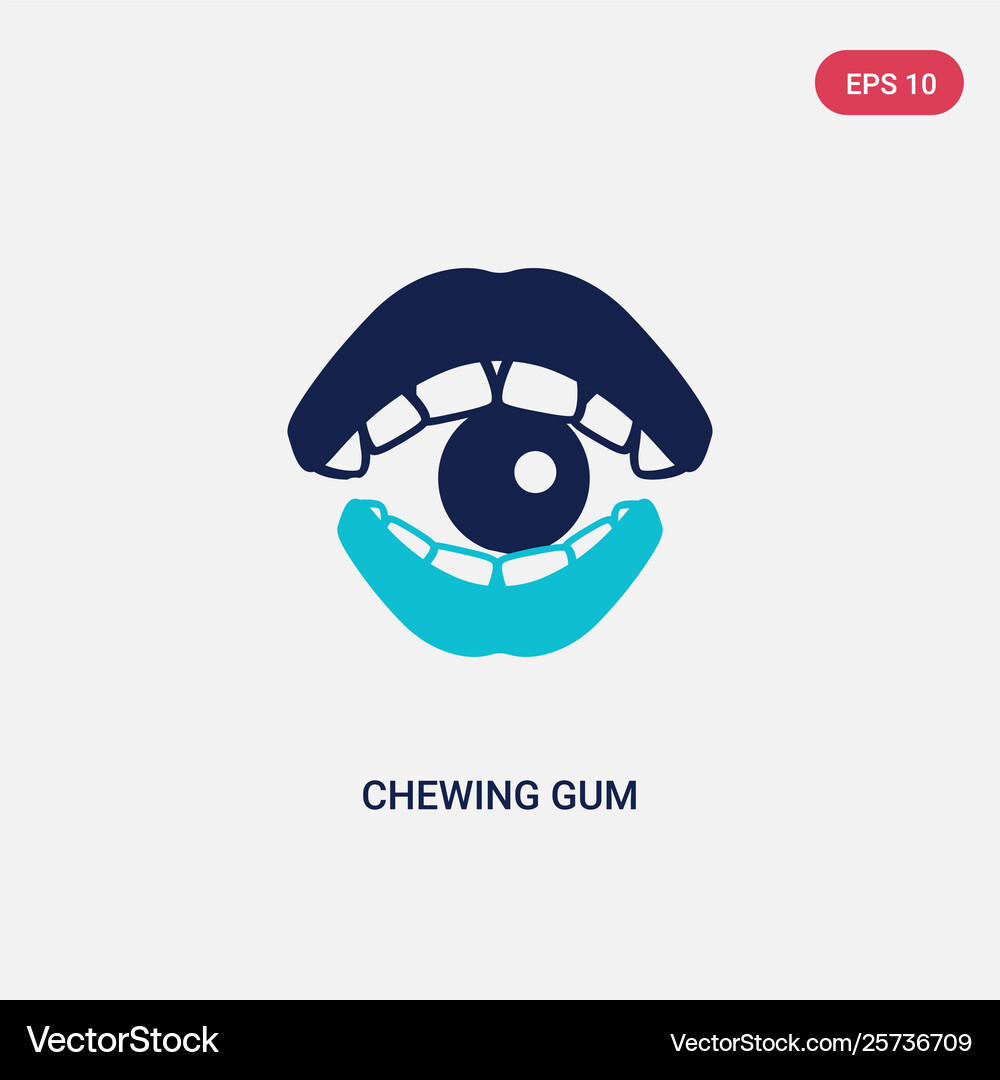 Two color chewing gum icon from dentist concept Vector Image