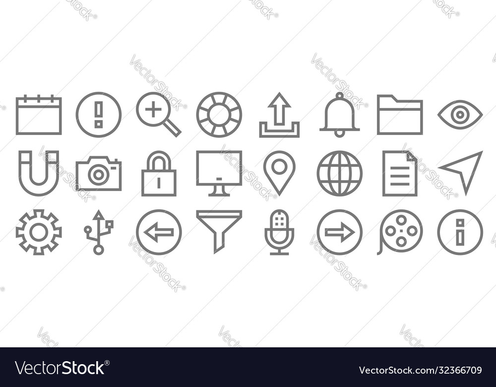 Web essentials line icons linear set quality line Vector Image