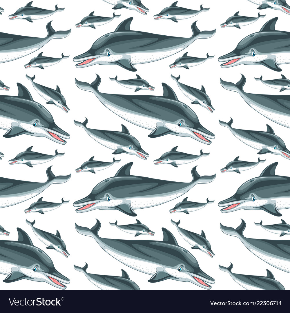A dolphin seamless pattern Royalty Free Vector Image