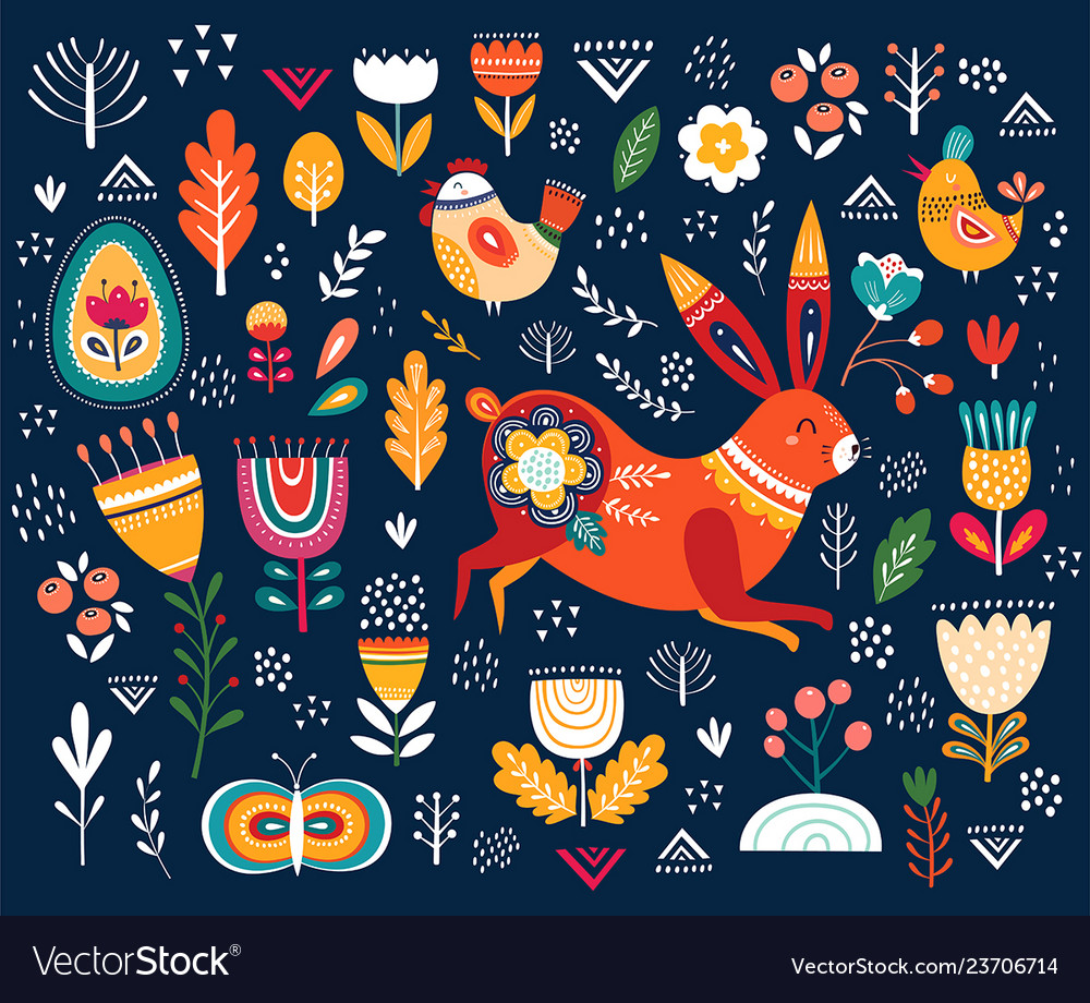 Ethnic easter pattern Royalty Free Vector Image