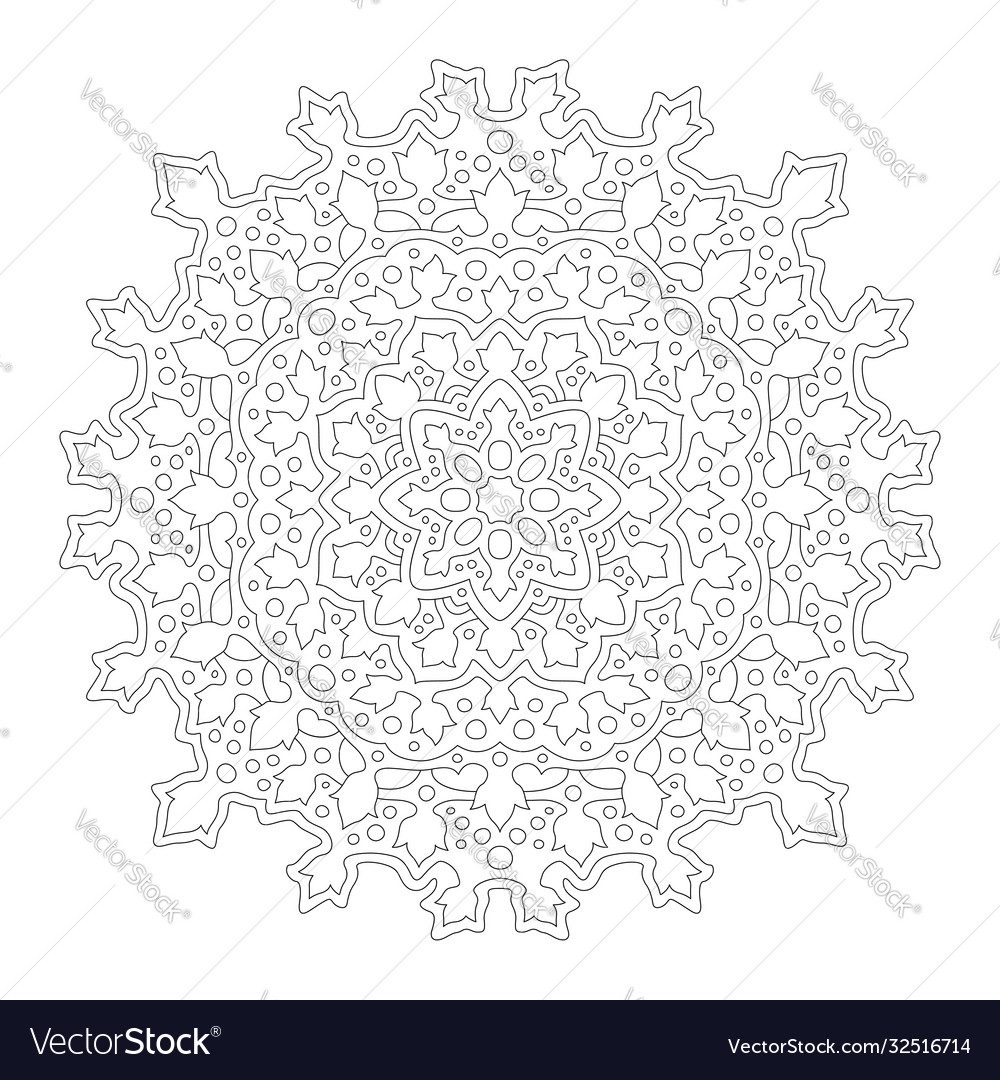 Line art for coloring book page with mandala Vector Image