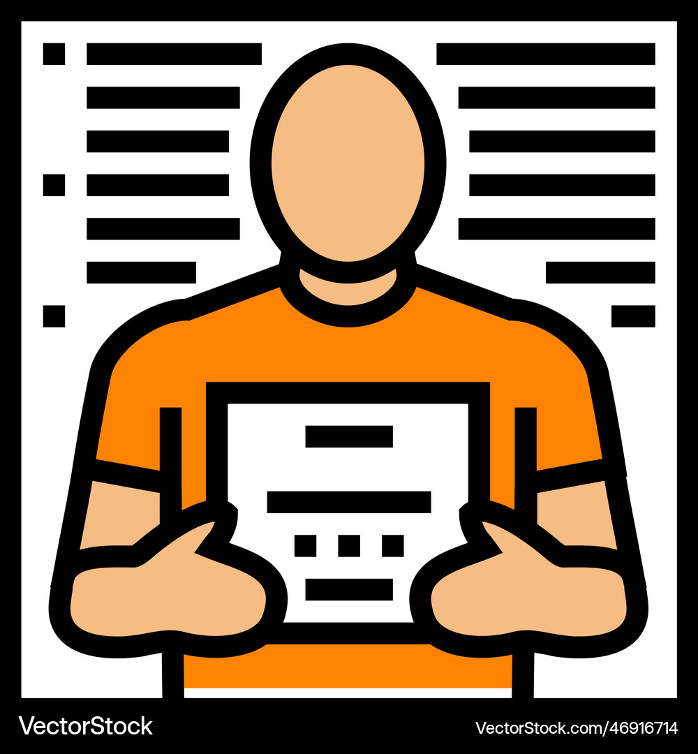 Mugshot profile criminal color icon Royalty Free Vector