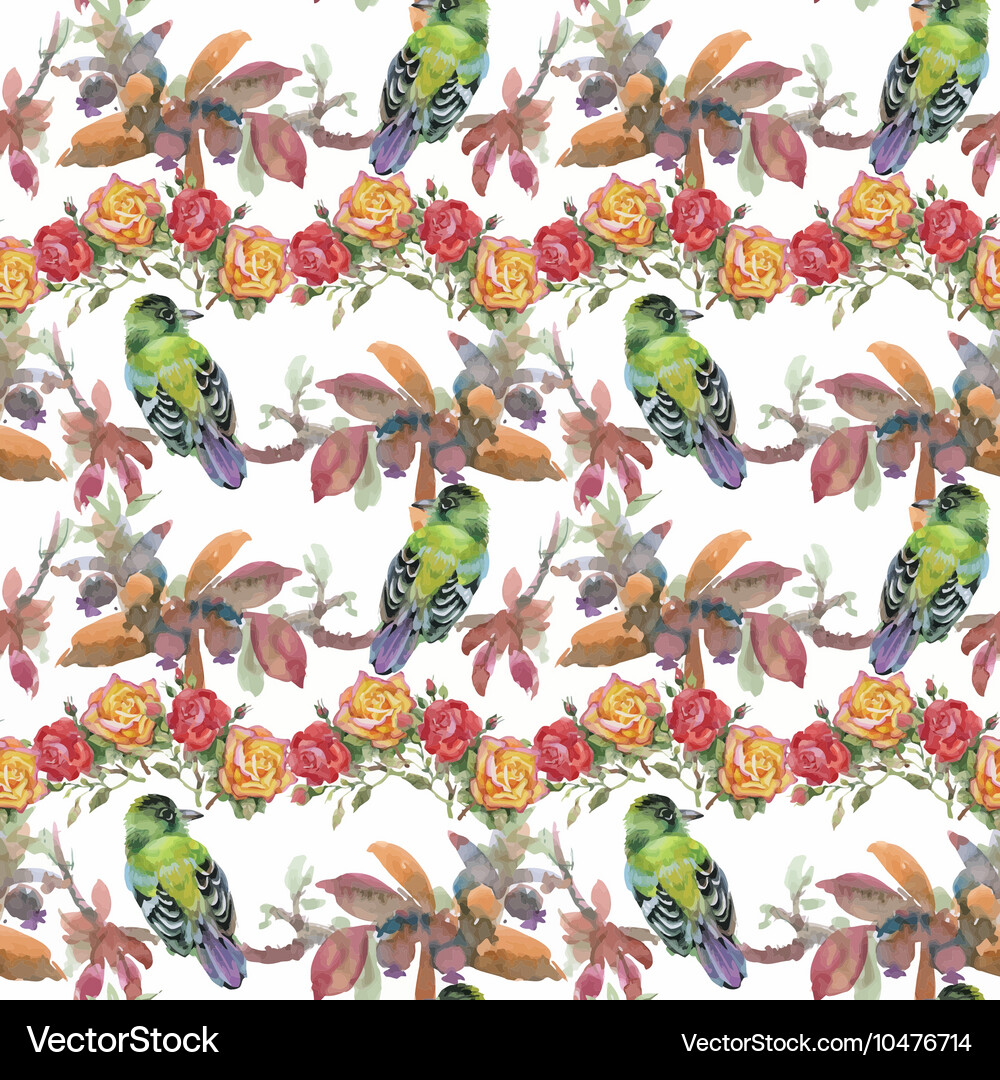 Watercolor hand drawn seamless pattern Royalty Free Vector