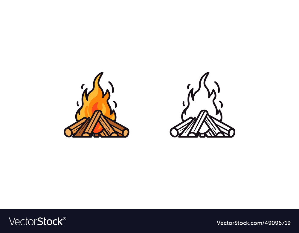 Forest campfire elements Royalty Free Vector Image