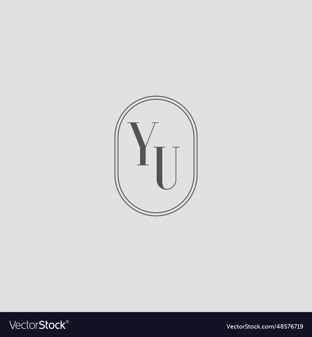 Initial yu wedding monogram logo design Royalty Free Vector