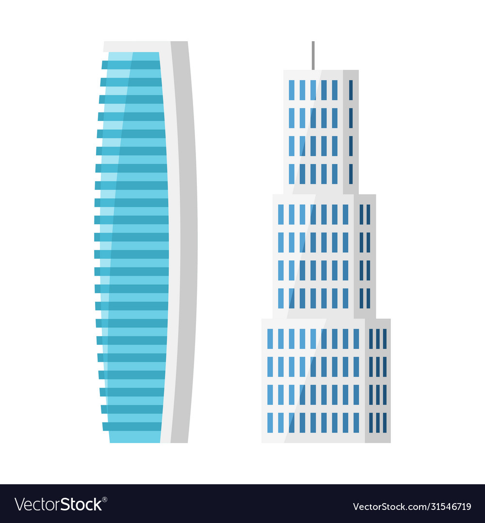 Modern city skyscraper buildings isolated Vector Image