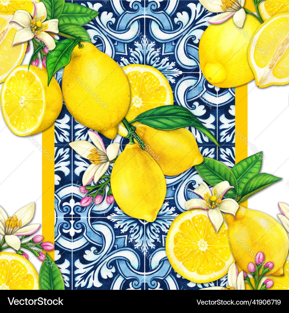 Watercolor mediterranean traditional pattern Vector Image